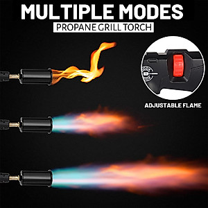 KookCook Cooking Grill Torch Kit with 4x14.1oz Fuel Gas Cylinder Sous Vide Blowtorch MAPP MAP Pro Propane Torch Food Kitchen Grilling Gun Culinary BBQ Tool for Searing Outdoor Camping Charcoal Starter