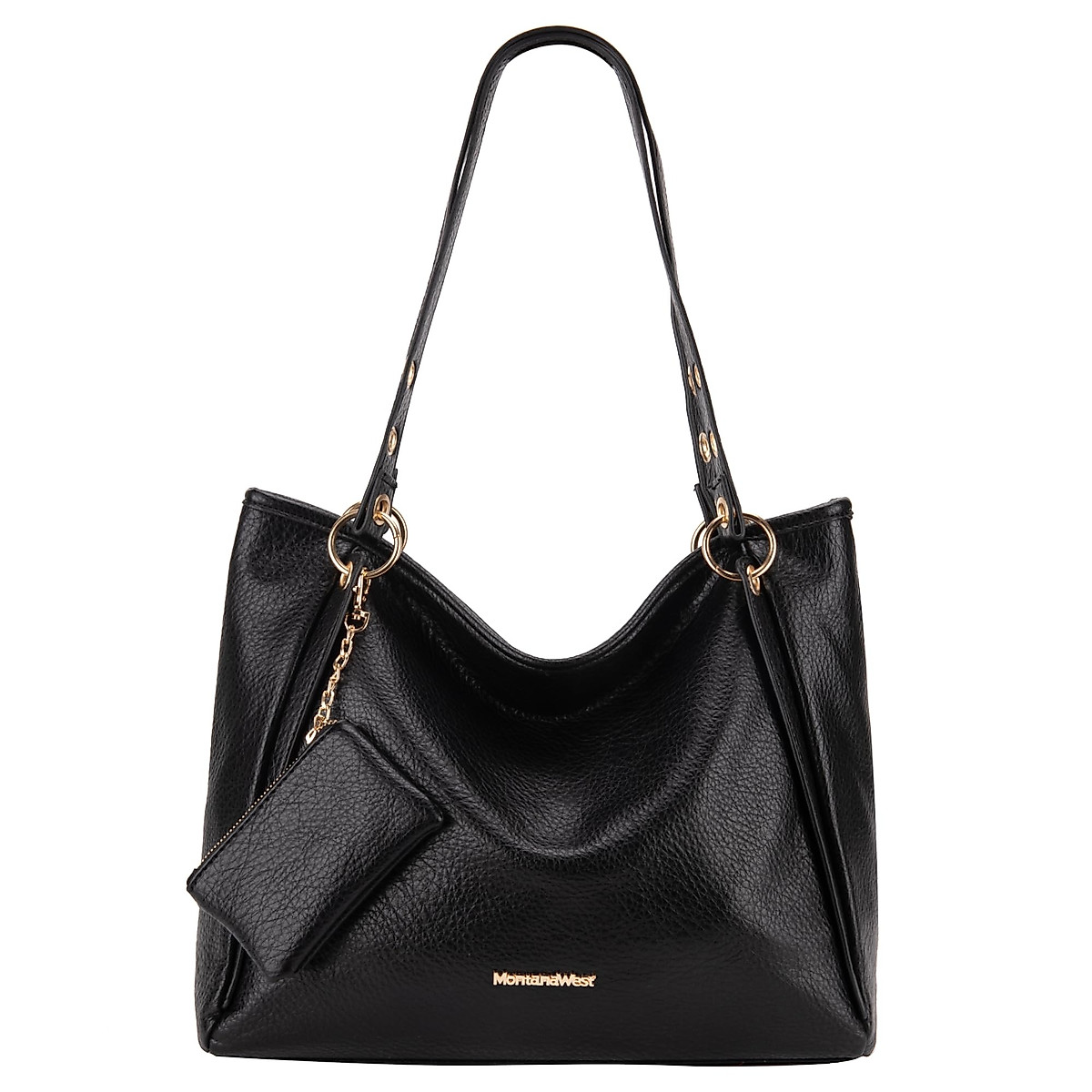 Montana West Large Tote Bag for Women Purses and Handbags Shoulder Bag with Removable Coin Pouch,MWC2-187BK