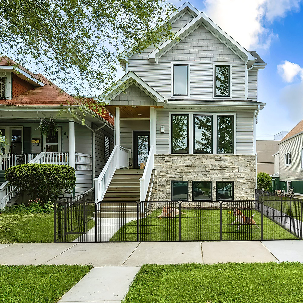 YITAHOME Garden Fence Outdoor Animal Barrier Fence Dog Fences for The Yard Metal Fence Border for Patio/Lawn (8Pcs 32inch)