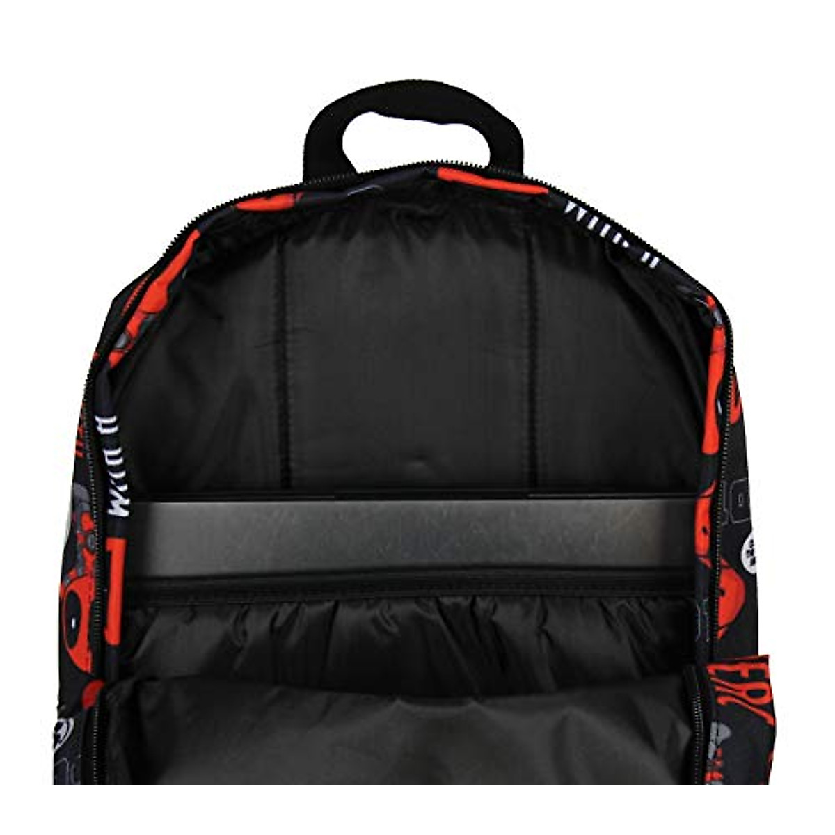 Marvel Deadpool Backpack Merc With A Mouth Verbiage All Over Print Laptop Travel Backpack