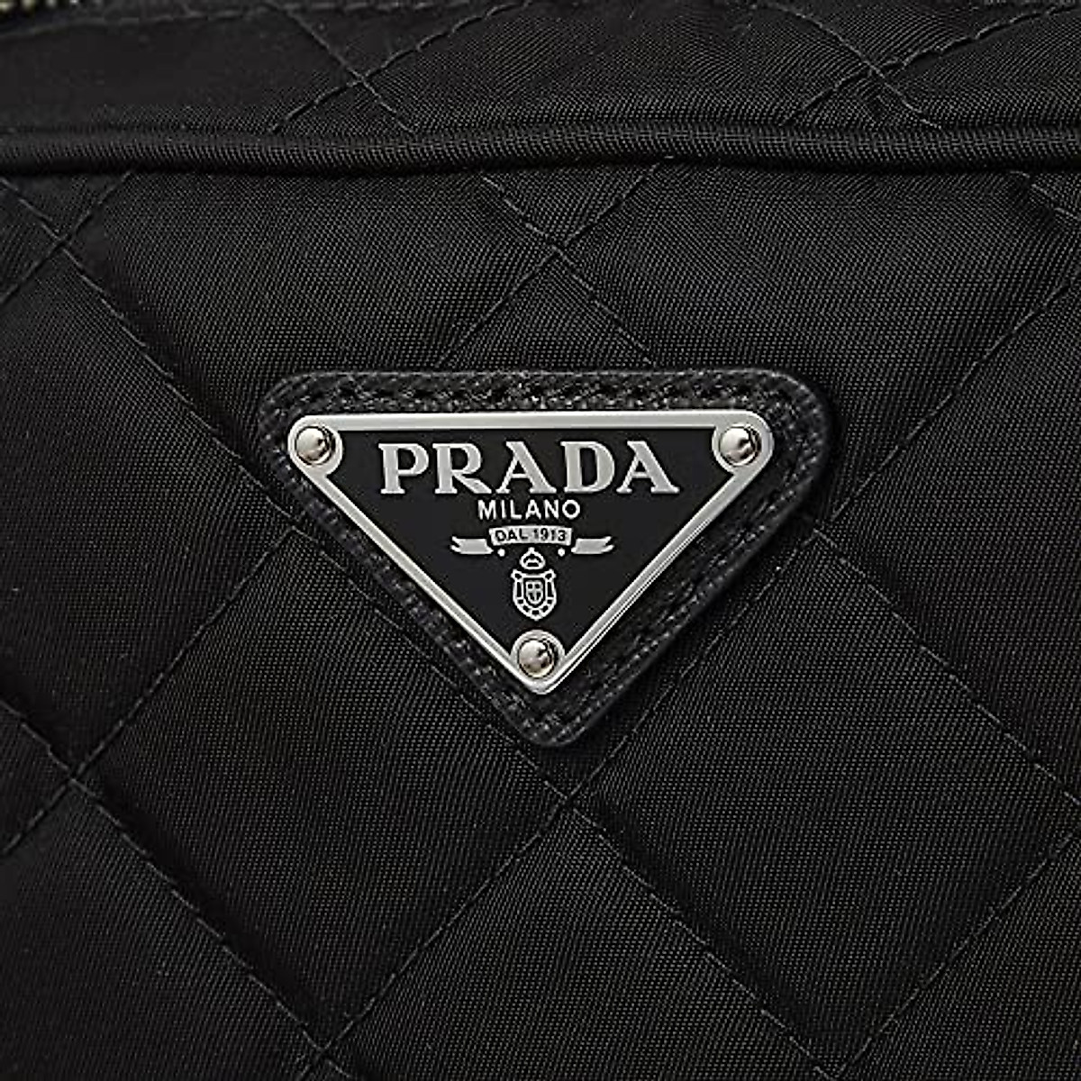 Prada Womens Bandoliera Black Tessuto Nylon Quilted Medium Crossbody Bag