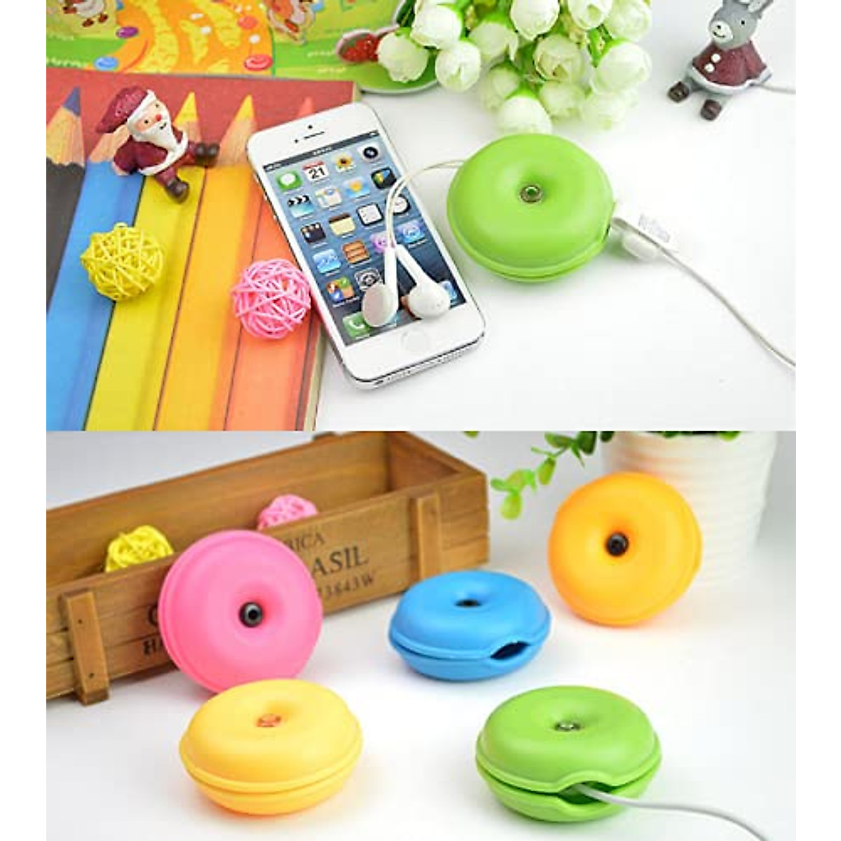 FveBzem 5 Packs Tangle-Free Cable Turtle Organizer Case Cord Keeper Cable Wrap Winder Earbuds Keeper Headphone Storage Case Cord/Wire Shortener Cable Cord Manage Case Charging/Lightening Cable Keeper