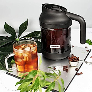 SIXAQUAE Cold Brew Coffee Maker Stainless Steel Strainer Large,Durable Iced Coffee Maker Cold Brew Pitcher,Dishwasher Safe 38 Oz Iced Tea Maker