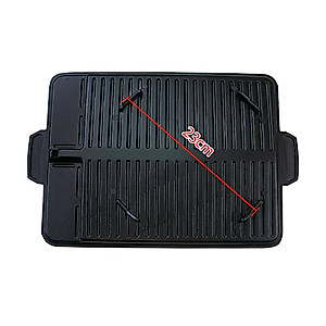 CHYIR Korean-style Non-stick Grill Pan Rectangular Hot Plate Barbecue Pot Portable Oil Spill Baking Tray for Indoor Outdoor BBQ (Style A)