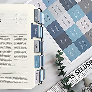 ZIEYOMI Bible Tabs, Bible Journaling Supplies, Large Print Bible Book Tabs for Women and Men, 66 Bible Index Tabs Old and New Testament, Bible Accessories, Include 14 Blank Bible Study Tabs - Blue