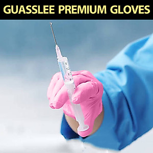 100 Pack Pink Vinyl Disposable Gloves - Latex Free and Power Free Food Grade Exam Gloves for Cleaning Food Prep Kitchen Use, Small