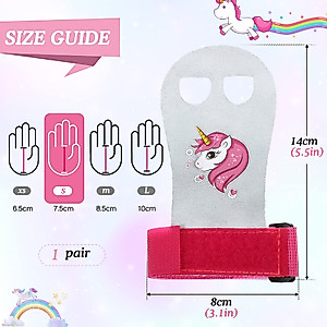 Gymnastics Hand Grips Athletic Gymnastics Bar Grips Gymnastics Gloves for Girls Kids Youth Bars Lifting Yoga Gym Home, Pink Style (S)