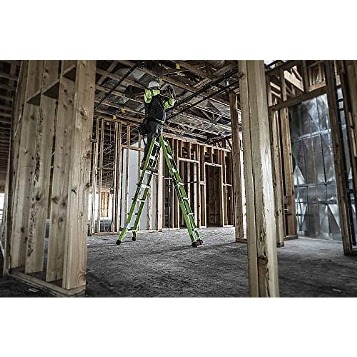 Little Giant Ladder Systems Conquest 2.0 All-Terrain, M17, 17ft, Multi-Position Ladder with Adjustable Outriggers, Fiberglass, Type 1A, 300 lbs Weight Rating, (17107-001)