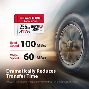 [Gigastone] 256GB Micro SD Card, Gaming Plus, MicroSDXC Memory Card for Nintendo-Switch, Steam Deck, 4K Video Recording, UHS-I A1 U3 V30 C10, up to 100MB/s, with Adapter
