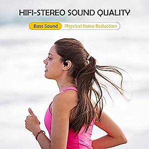 Anmery Wireless Earbuds Bluetooth Headphones 5.3 Noise Cancelling with Display Screen Charging Case Back Sport Earphones Over Ear Buds with Earhooks Built-in Microphone Headset for Sport