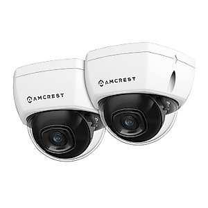 Amcrest 2-Pack UltraHD 4K (8MP) Dome POE IP Camera, 3840x2160, 98ft NightVision, 2.8mm Lens, IP67 Weatherproof, IK10 Vandal Resistance, MicroSD Recording, White (IP8M-2493EW-V2)