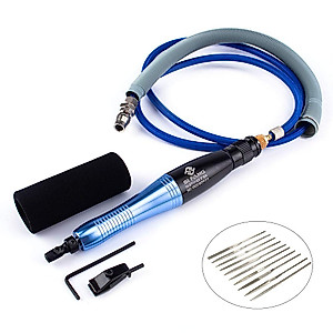 SI FANG Turbine Reciprocating Pneumatic Ultrasound Grinder Micro Pneumatic Air Pencil Die Grinder Kit for Mould Metal Lapping Filing Grinding Buffing Polishing Sanding Tools
