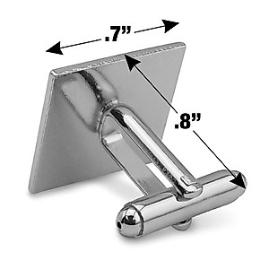 Subdued American USA Flag Black White Military Tactical Square Cufflink Set Silver Color