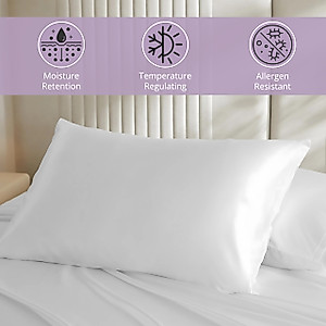 Mulberry Park 100% Silk Pillowcase - 19 Momme, Grade 6A Mulberry Silk - Deep Envelope Closure - Green/Standard (20'' x 26'')