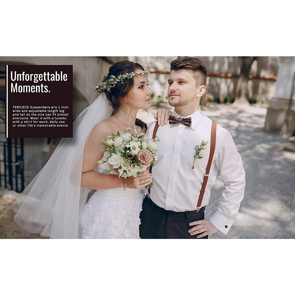 trilece Red Suspenders for Men with Bow Tie - Adjustable Size Elastic 1 inch Wide Y Shape - Womens Suspenders with Bowtie - Halloween Costume (Red, 1)