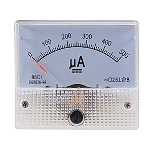 uxcell Analog Current Panel Meter DC 0-500uA 85C1 Ammeter for Circuit Testing Charging Battery Ampere Tester Gauge Pack of 1