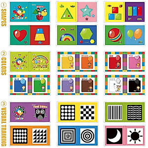 teytoy My First Soft Book, Nontoxic Fabric Baby Cloth Activity Crinkle Soft Books for Infants Boys and Girls Early Educational Toys (Pack of 12)