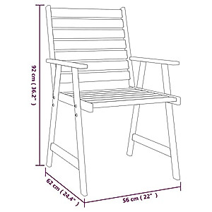 Camerina 6 Piece Patio Dining Set Outdoor Dining Table Set Patio Table and Chairs Set Outdoor Patio Dining Set Solid Wood Acacia