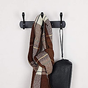 uxcell Wall Mount Coat Hook Rack Hanger with 3 Retro Hooks,Stainless Steel Towel Hanger with Screws for Jackets/Coats/Hats/Scarves,Black A,10" x 2.8" x 3.7"(L*W*H)