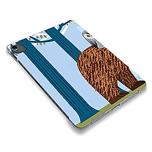 Cute Owl and Bear Painted case Compatible with iPad Mini Air Pro 7.9 8.3 9.7 10.2 10.9 11 12.9 inch Pattern Cover New 2022 2021 Trifold Stand 3 4 5 6 7 8 9 Generation (12.9 Pro 3/4/5 gen)