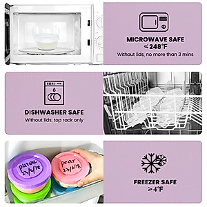 TOFLEN Reusable Small Freezer Containers 5 Oz Plastic Food Storage Containers with Screw On Lids, Leakproof & Airtight, Freezer Safe, Dishwasher Safe, Set of 12 Multicolor