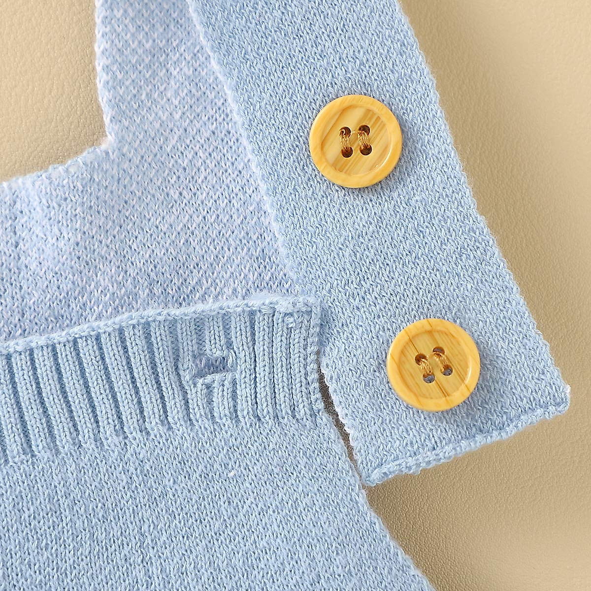 Baby Girl Boy Easter Bunny Romper Sleeveless Knitted Bodysuit Jumpsuit My 1st Easter Outfit Cute Clothes (Rabbit Onesie- Blue, 6-12 Months)