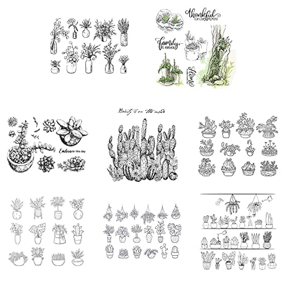 Flower Pot Silicone Clear Stamps for Card Making Scrapbooking Embossing DIY Craft Album Decoration Rubber Seal Stamps Silicone Stamps