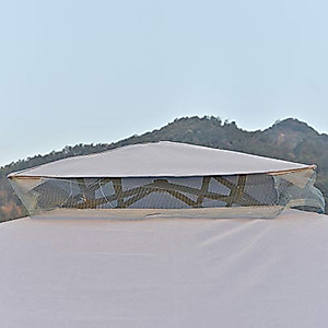 Outsunny 10' x 10' Patio Gazebo Outdoor Canopy Shelter with 2-Tier Roof and Netting, Steel Frame for Garden, Lawn, Backyard and Deck, Grey