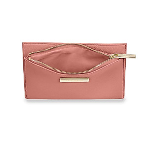 KATIE LOXTON Alise Womens Vegan Leather Zipper Fold-out Purse Wallet Salmon Pink