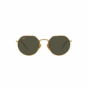 Ray-Ban RB8165 Jack Titanium Round Sunglasses, Legend Gold/Green, 51 mm