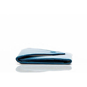 Big Skinny Women's Slimvelope Leather Tri-Fold Checkbook Slim Wallet, Holds Up to 40 Cards, Ocean Blue