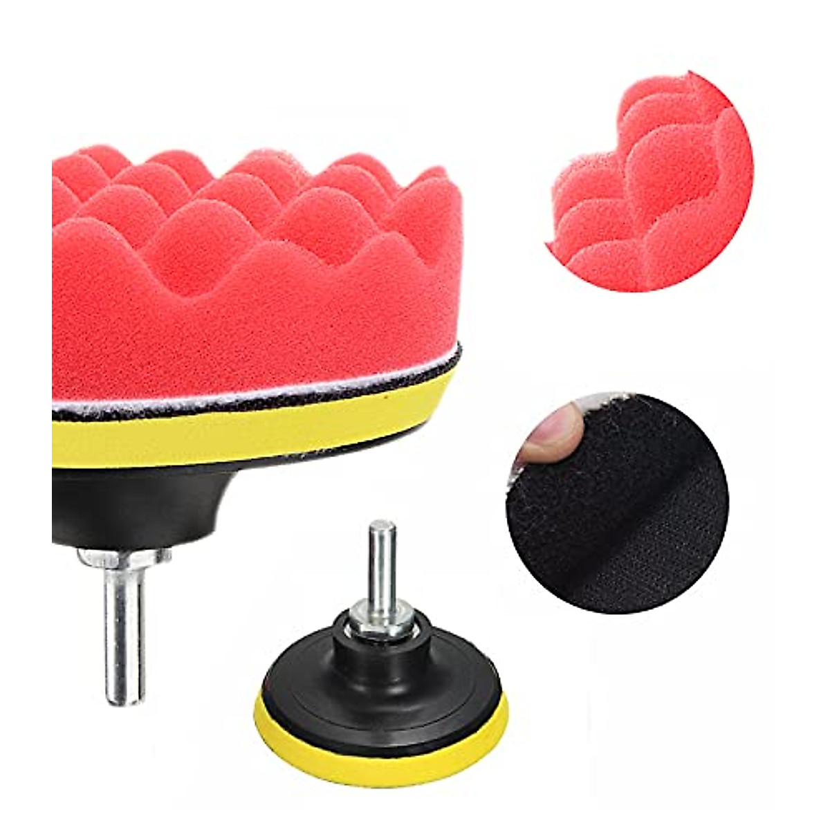 Meraviglie Stella Car Polishing Pads Kit 31 Pcs 3 Inch Foam Buffing Pad with Drill Suction Cups Attachment for Auto Polisher Waxing Sealing Glaze Automotive Care Clear Tools Accessories