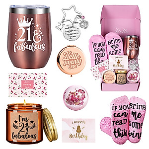 NAVK 21st Birthday Gifts for Her, Happy Birthday Gift Baskets for Your Best Friends, Sisters, Daughter, Best Gift Ideas for 21 Years Old Girls