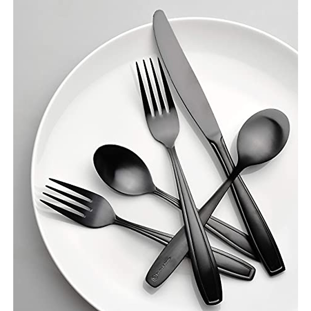 Radley & Stowe 20-Piece Matte Black Silverware Set, Service for 4, Durable Stainless Steel Flatware, Dishwasher Safe Cutlery