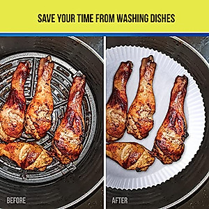 CLEANWRAP Air Fryer Disposable Paper Liners (9.1 * 1.77-90 PCS) | Air Fryer Paper Liners Disposable