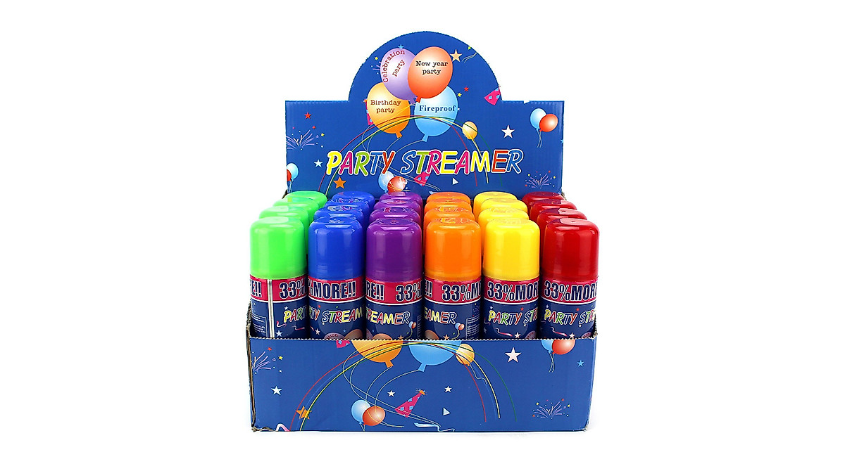 24 Pcs Party Streamer Spray String for Kids' Events