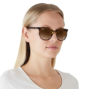 Ray-Ban Women's RB4378 Square Sunglasses, Havana/Gradient Brown, 54 mm