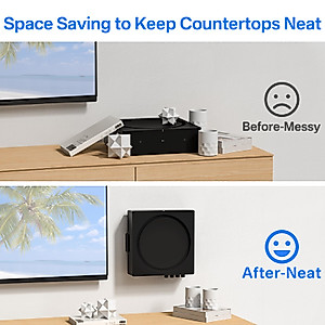 Slim Wall Mount for Sonos Amp Mount Bracket, Black Steel Mount for Sonos Wireless Amplifier Mounting Bracket