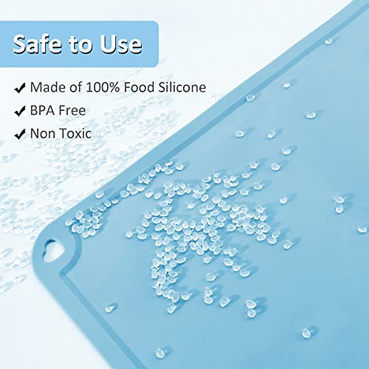 Baby Placemats, Non-Slip Silicone Placemat for Kids, Toddler Placemat for Dining Table, Baby Placemats Portable Food Mats for Kids Toddler Children (2 Pack, Baby Blue,Pink)