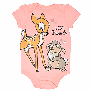 Disney Classics 101 Dalmatians Bambi Dumbo Aristocats Baby Girls 5 Pack Bodysuit 6-9 Months