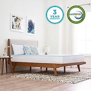 LINENSPA Memory Foam Mattress Topper - Gel-Infused Memory Foam - 3 Inch Style - Full Size - Plush Feel - Cooling Design - Pressure Relieving - Dorm Room Essentials - CertiPUR Certified