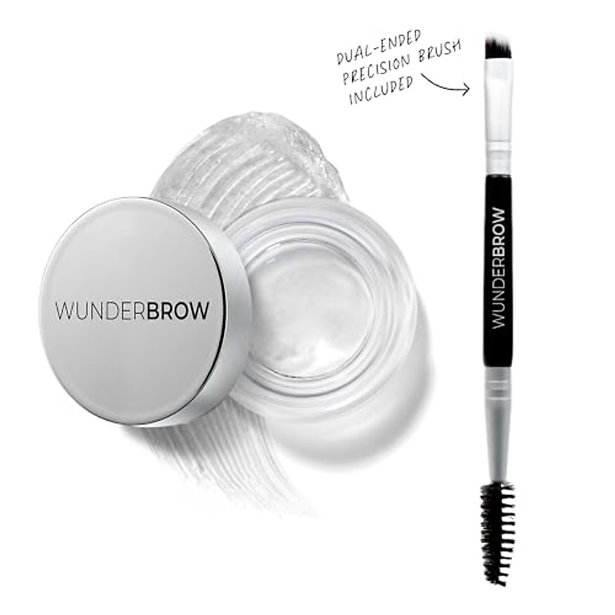 WUNDERBROW Fix It Clear Eyebrow Gel, Long Lasting Lamination Effect, Includes Dual Ended Brush, Vegan & Cruelty Free