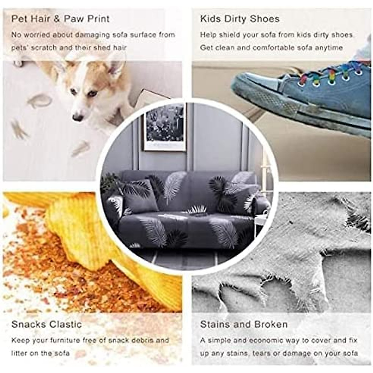 High Stretch Designs Decorative Sofa Covers 1 2 3 4 Seater Flower Vine Blue Large Sofa Slipcover Universal Jacquard Couch Cover Machine Washable Spandex Elastic Easy to Install Non-Slipa7918