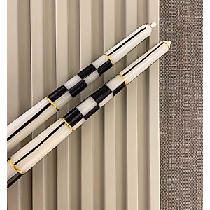 0 Handmade Decorative Hand Painted Taper Candles, 2 Pack | Checkered Black & White | for Dinner Table and Interior Decoration