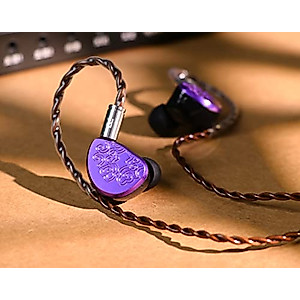 Linsoul TANGZU Wu Zetian HiFi 14.5mm Planar Driver in Ear Earphone with 3D Printed Resin Shell, CNC Aluminum Faceplate, Detachable 0.78mm 2Pin 5N OFC Cable for Audiophile Musician DJ Stage (3.5mm)