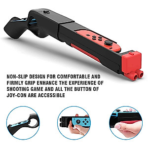 ENFILY Shooting Game Gun Hand Grip Accessories for Nintendo Switch Hunting Game, Doom Eternal, Splatoon 2, Apex, Fortnite, Sniper Elite 3 Ultimate Edition, Resident Evil, Overwatch, Warframe