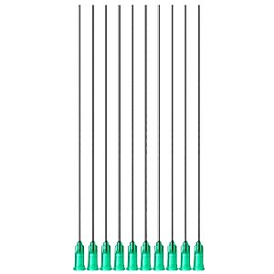 10 Pack of Blunt Tip Lure Lock Dispensing Needle in Your Choice of Gauge and Length These are Non-Medical, Non-Sterile, Industrial Needles for E-Liquid, Inks, Syringes (5" Length, 18 Gauge - Green)