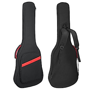 Muscab Electric Guitar Bag 7mm Padding Electric Guitar Case, 39 Inch Electric Guitar Gig Bag Backpack with Neck Strap and Pockets, Black