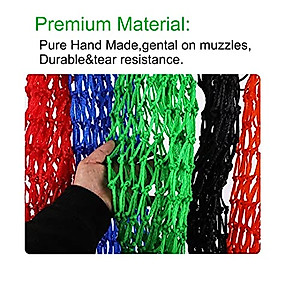 YAXSHIMU Slow Hay Feeder Hay Net, Freedom Feeder, 40" with 4" Mesh Holes, for Horse, Goats Full Day Feeding, Black, 2 PCS