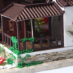 DIY Miniature Furniture Kit, Wooden Handmade Mini Ancient Town Model Building Home Craft Collection Kit, Christmas Birthday Teenagers Boys Girls Adults